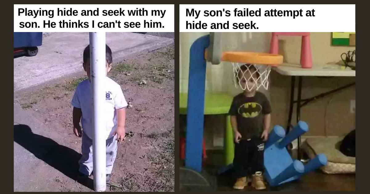 18 Hilarious Photos of Little Kids Trying Their Best To Play Hide and Seek